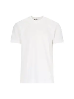 Play Comme Des Garcon Comme Des Garçons Play Logo Detailed Crewneck T-shirt - White