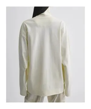 Phoebe Philo Relaxed Long Sleeve Cotton Jersey Top - Cream