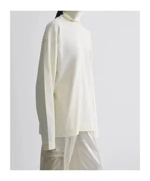 Phoebe Philo Relaxed Long Sleeve Cotton Jersey Top - Cream