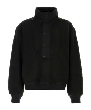 ENTIRE STUDIOS Half-zip Fleece Sweatshirt - Black