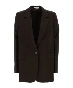 Co Single-button Long-sleeve Blazer - Brown