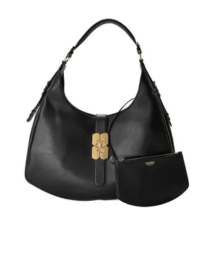 GANNI Large Shoulder Bag With Gold Tone Clasp