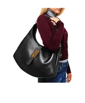 GANNI Large Shoulder Bag With Gold Tone Clasp