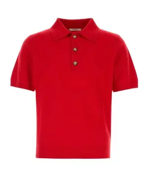 ENTIRE STUDIOS Short-sleeve Knitted Polo Shirt - Red