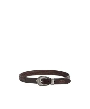 Brunello Cucinelli Woven Calfskin Belt