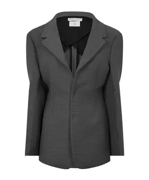 Bottega Veneta Solidcolor Singlebreasted Blazer - Grey