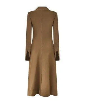 Bottega Veneta Notched Lapel Long Overcoat