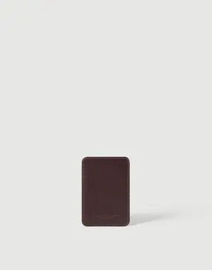 Brunello Cucinelli Grained Leather Magnetic Card Holder