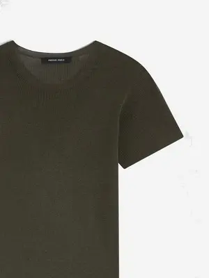 Phoebe Philo Crew Neck Ribbed T-shirt - Black
