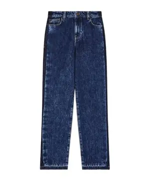 Emporio Armani J3h Regular-fit Jeans In Marbled Denim With Side Band