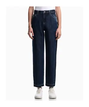 Emporio Armani J3h Regular-fit Jeans In Marbled Denim With Side Band