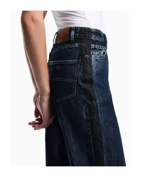 Emporio Armani J3h Regular-fit Jeans In Marbled Denim With Side Band