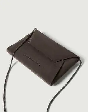 Brunello Cucinelli Duo Pochette In Suede - Pepper