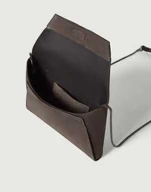 Brunello Cucinelli Duo Pochette In Suede - Pepper
