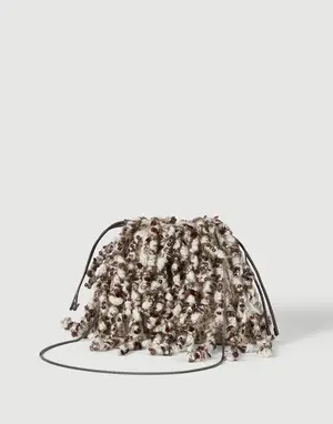 Brunello Cucinelli Dazzling Twist Embroidery Pouch Bag With Precious Chain