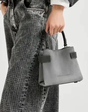 Brunello Cucinelli Essence Small Top-handle Bag In Suede With Precious Bands