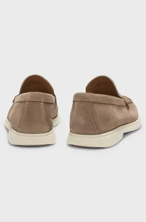 Hugo Boss Suede Loafers With Embossed Logo