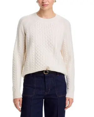 Bloomingdale'S Crewneck Cable Knit Sweater