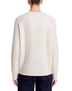 Bloomingdale'S Crewneck Cable Knit Sweater