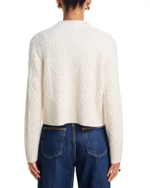 Aqua Cashmere Cable Knit Cardigan