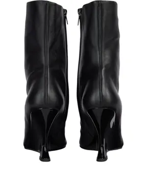 Balmain Wedge Smooth Leather Ankle Boots