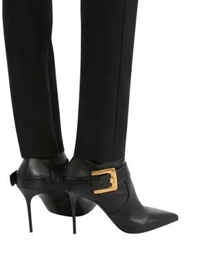 Balmain Anthem Stretch Leather Ankle Boots
