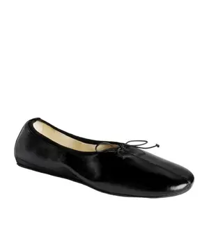 Phoebe Philo Leather Pleated Flats - Black