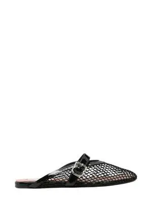 Alaïa Mesh Flat Sandals With Adjustable Buckle Strap