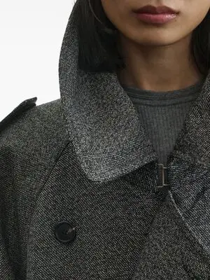 Phoebe Philo Graphic Contrast Wool Trench Coat