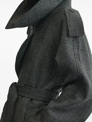 Phoebe Philo Graphic Contrast Wool Trench Coat