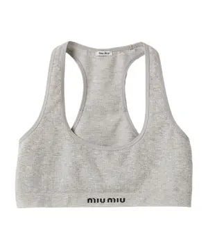 MIU MIU Seamless Mélange Racerback Crop Top