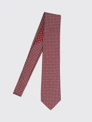 FERRAGAMO Gancini Monogram Print Silk Tie