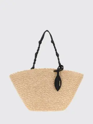 JIL SANDER Small Tangle Raffia Tote Bag With Braided Handle