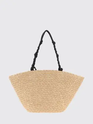 JIL SANDER Small Tangle Raffia Tote Bag With Braided Handle