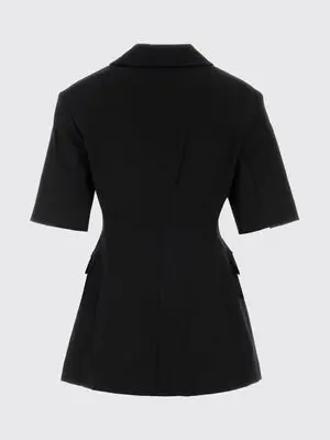 GANNI Short-sleeved Cropped Double-breasted Blazer In Organic Cotton