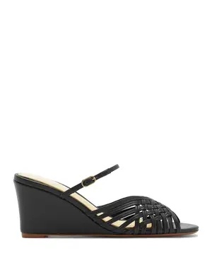 ALEXANDRE BIRMAN Lillian Leather Wedge Sandals