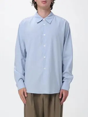Our Legacy Casual Lyocell And Cotton-blend Shirt With French Collar - Blue