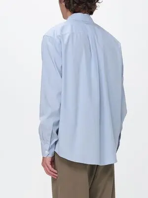 Our Legacy Casual Lyocell And Cotton-blend Shirt With French Collar - Blue