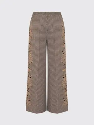 TWINSET Wide Leg Pants With Embroidered Detailing