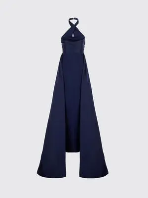 Solace London Halterneck Maxi Gown - Blue