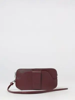 Paul Smith Saffiano Calf Leather Crossbody Bag With Removable Strap - Brown