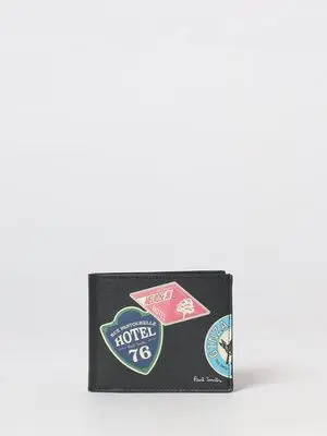 Paul Smith Graphic Print Cow Leather Bifold Wallet - Black