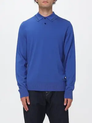 Paul Smith Long Sleeve Polo Sweater - Cobalt