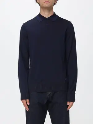 Paul Smith Long Sleeve Polo Sweater - Navy