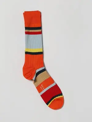 Paul Smith Striped Ribbed Crew Socks - Orange