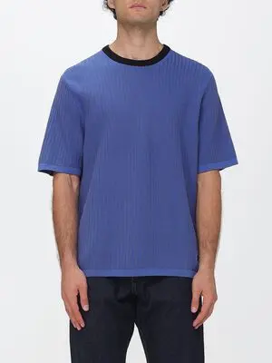 Paul Smith Ribbed Knit Short Sleeve Pullover - Indigo
