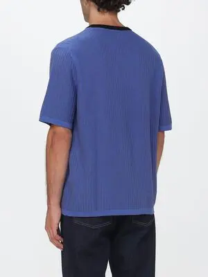 Paul Smith Ribbed Knit Short Sleeve Pullover - Indigo