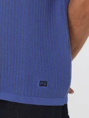 Paul Smith Ribbed Knit Short Sleeve Pullover - Indigo