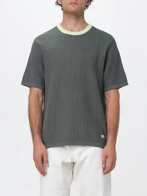 Paul Smith Ribbed Knit Short Sleeve Pullover - Kaki
