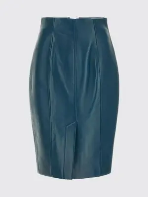 Balmain Leather Zip-up Skirt - Blue